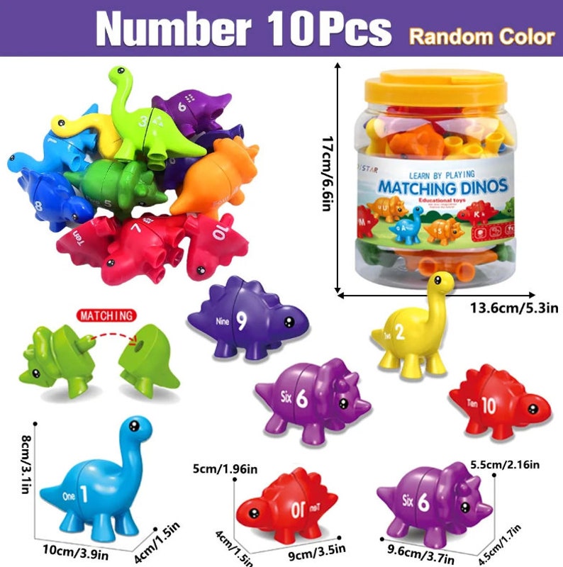 Dinosaur Matching Letters and Numbers - Etsy