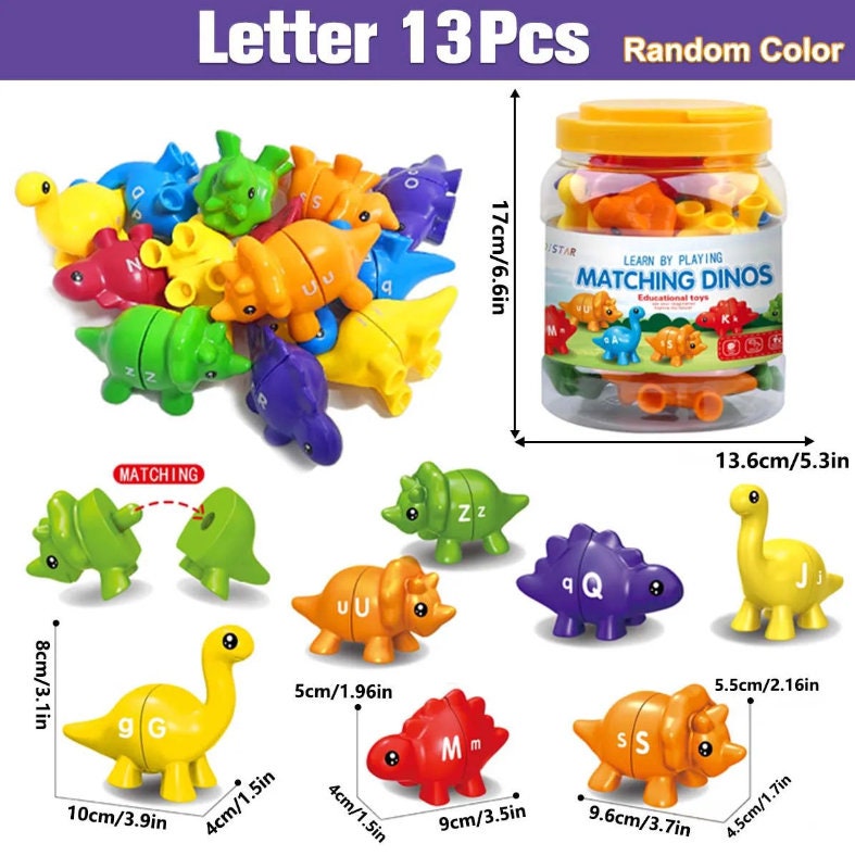 Dinosaur Matching Letters and Numbers - Etsy