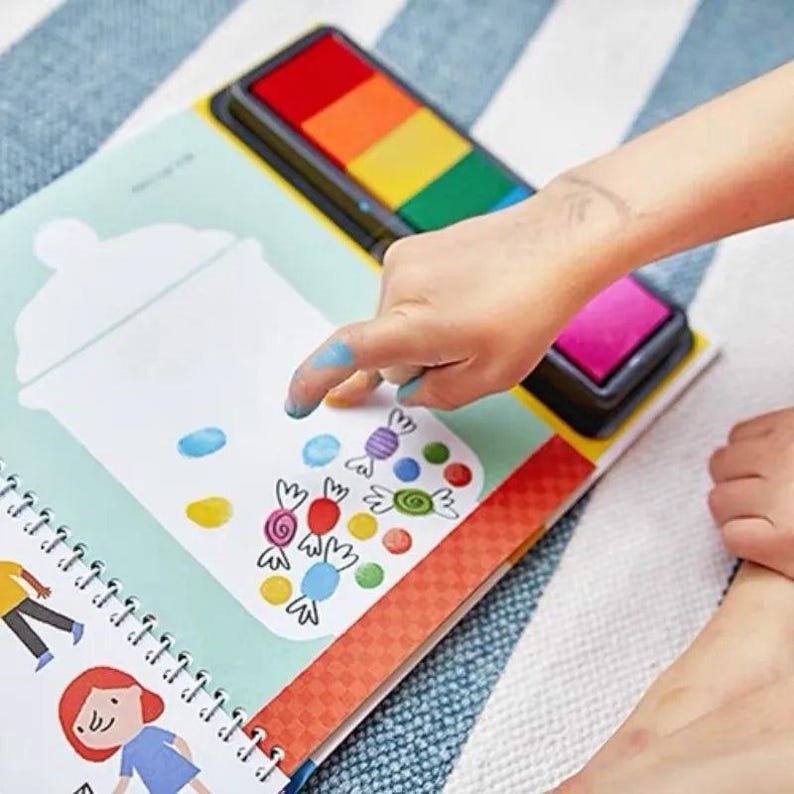 Fingerprinting Books With Rubber Stamps Pad - Etsy