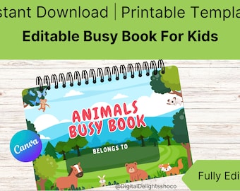 Educational Busy Book for Toddlers & Kids Canva Editable Busy Book ...