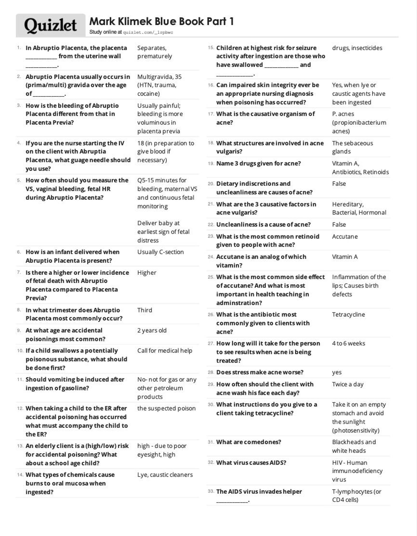 Mark Klimek (MARK K) Lectures 1-12 All Notes| Nursing Exam Prep Study ...