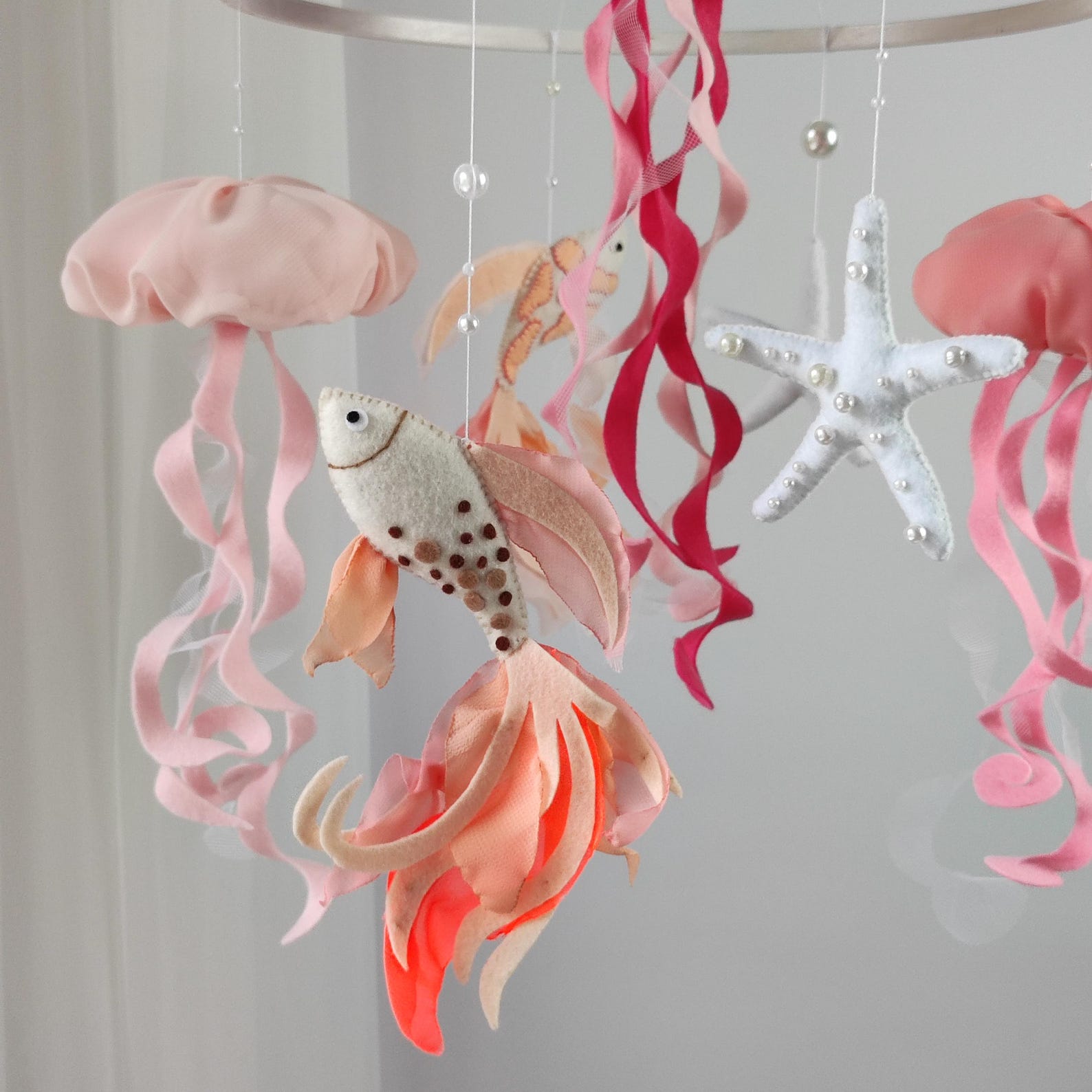 Handmade Felt Goldfish Baby Mobile: Ocean Nursery Decor - Etsy