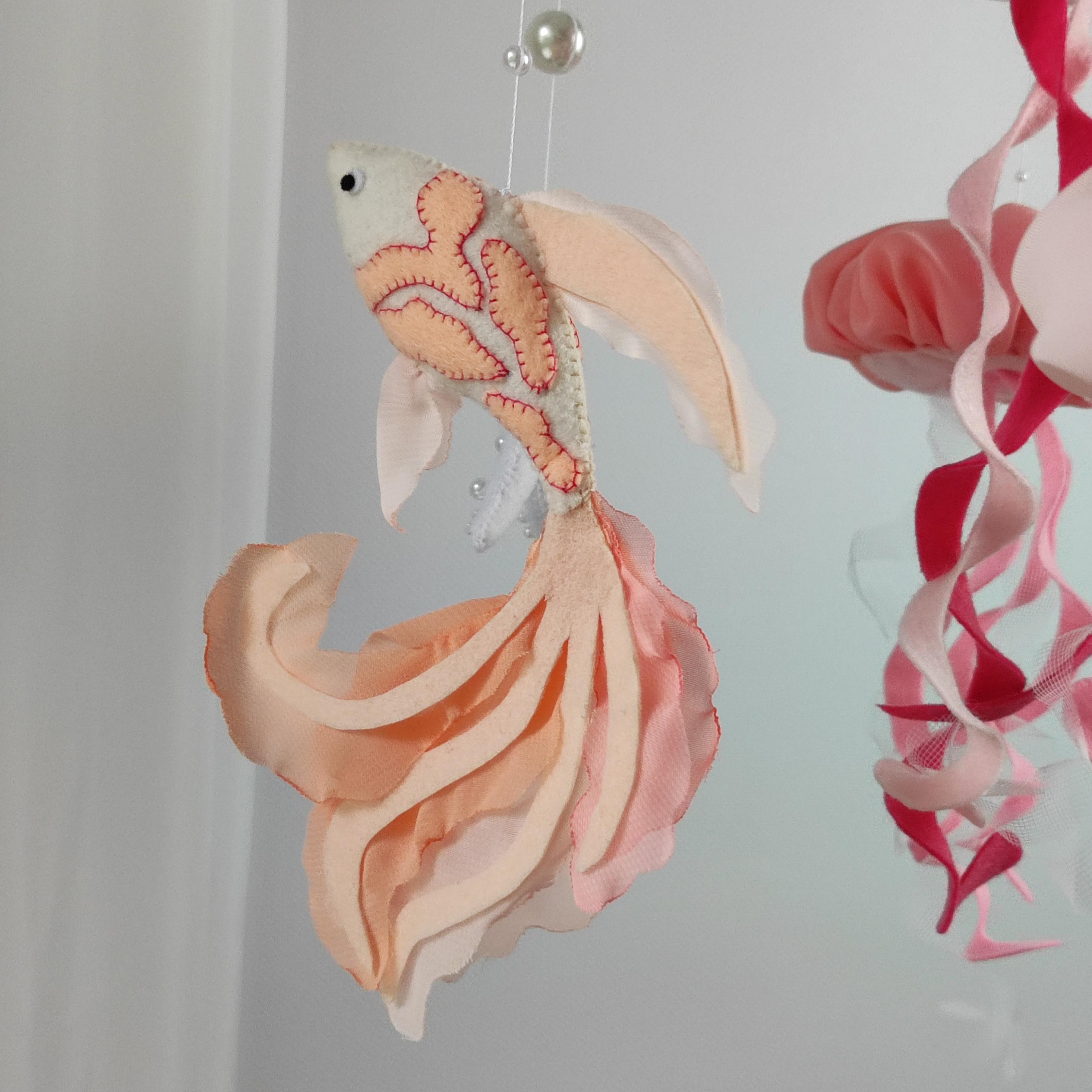 Handmade Felt Goldfish Baby Mobile: Ocean Nursery Decor - Etsy