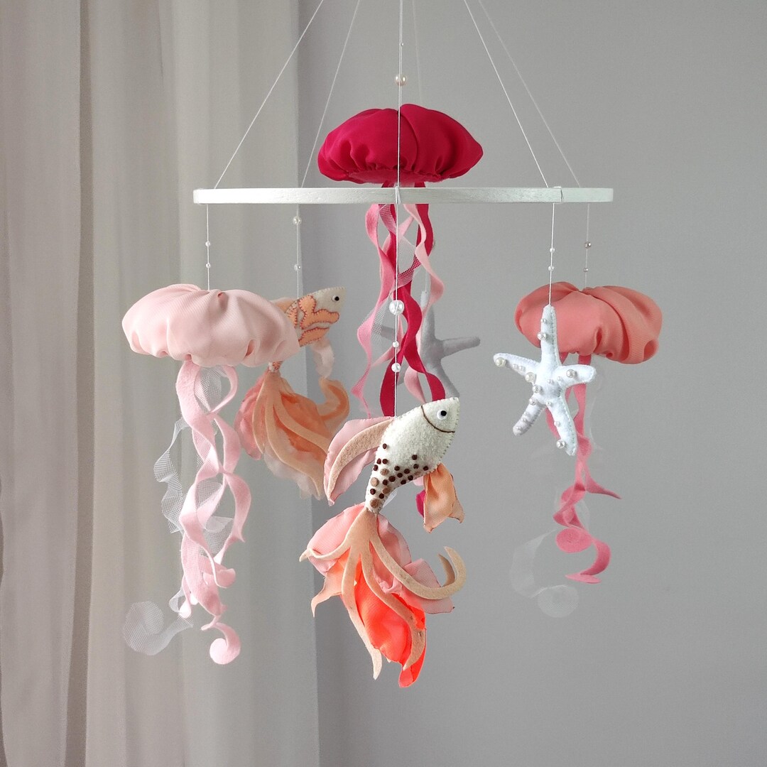 Handmade Felt Goldfish Baby Mobile: Ocean Nursery Decor - Etsy