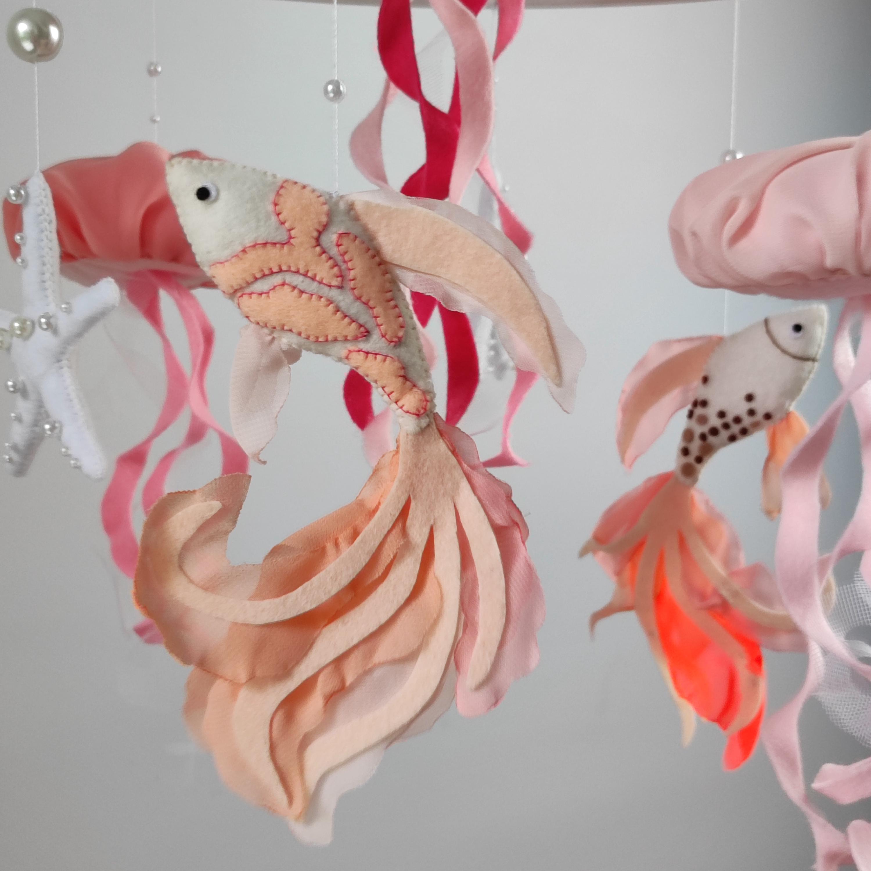 Handmade Felt Goldfish Baby Mobile: Ocean Nursery Decor - Etsy
