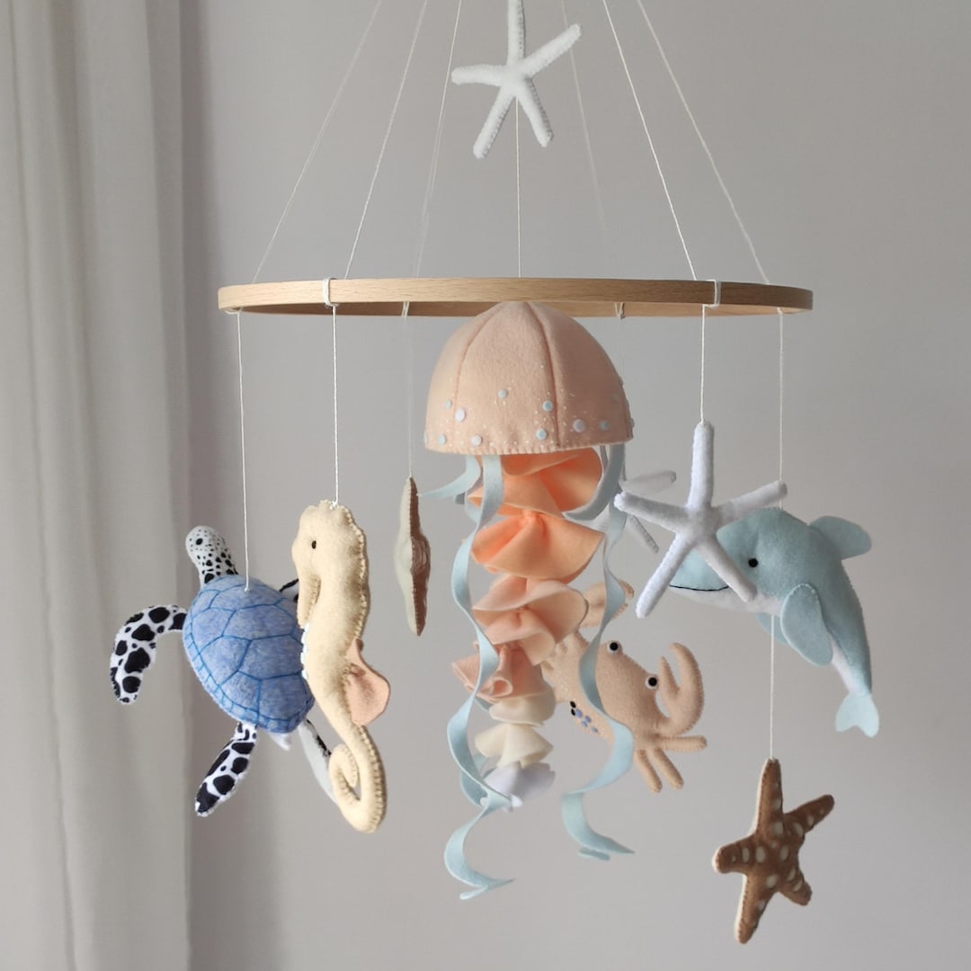 Coastal Baby Mobile – Ocean Nursery Decor, Nautical Crib Mobile With ...
