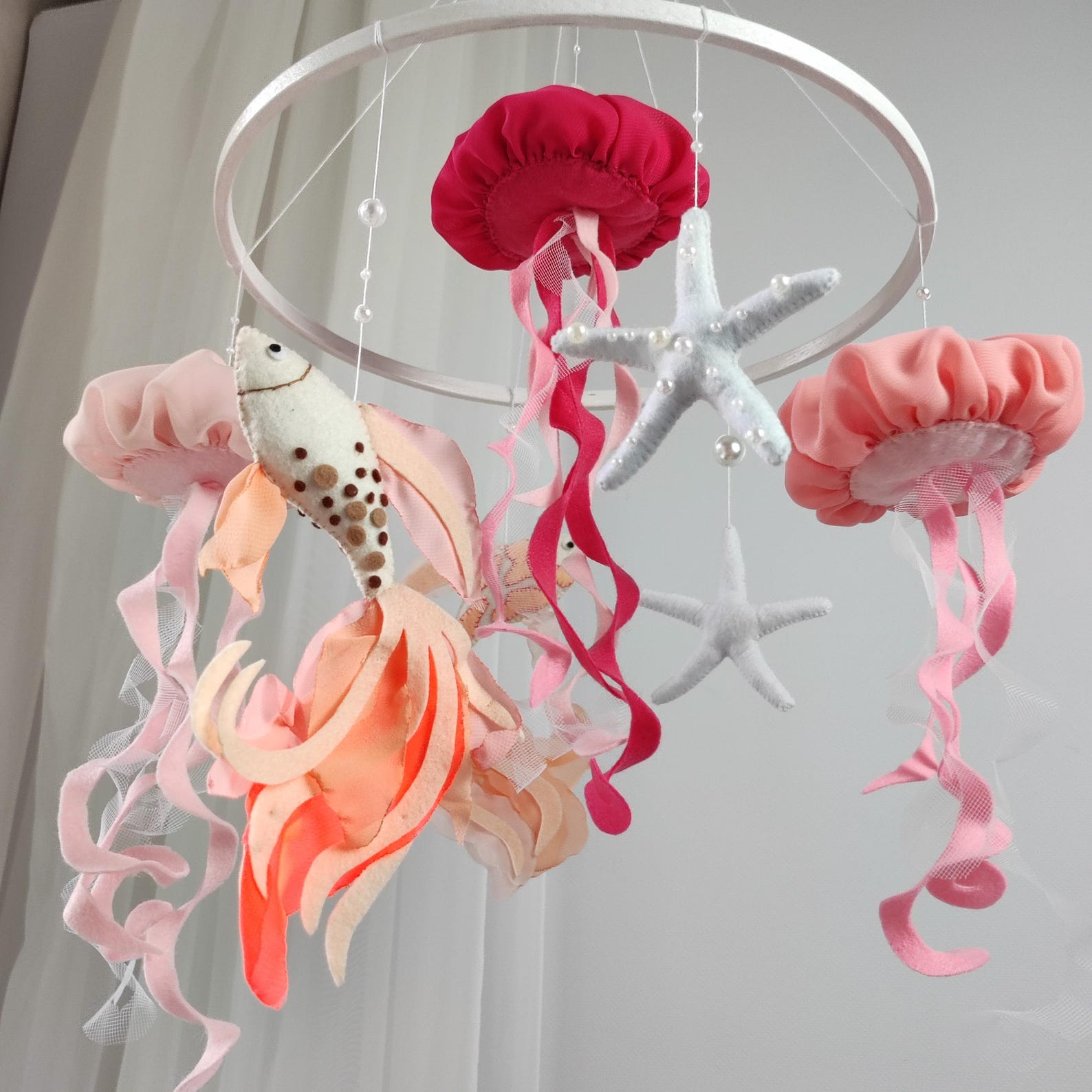 Handmade Felt Goldfish Baby Mobile: Ocean Nursery Decor - Etsy