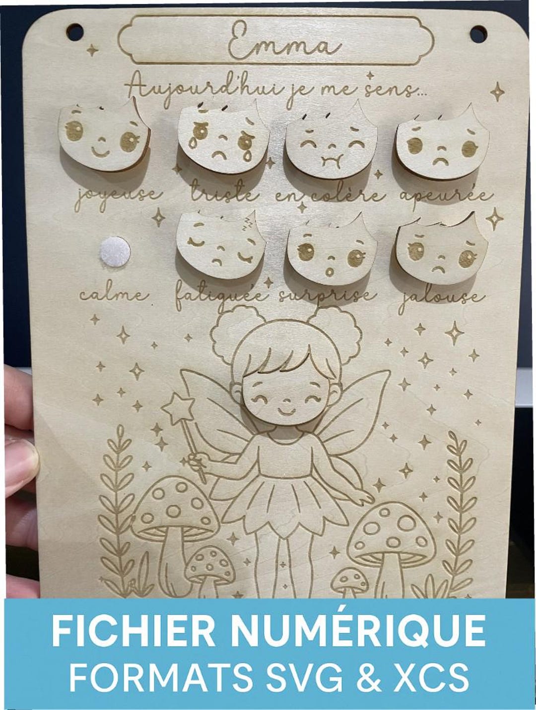 Digital File for Children's Emotions Chart – Fairy Model to Engrave/cut ...