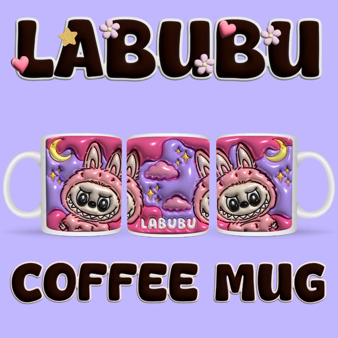 6 Designs Labubu 3D Puff Inflated 11oz Coffee Mug Template | Digital ...