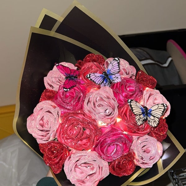 Ribbon Rose Bouquet - Etsy