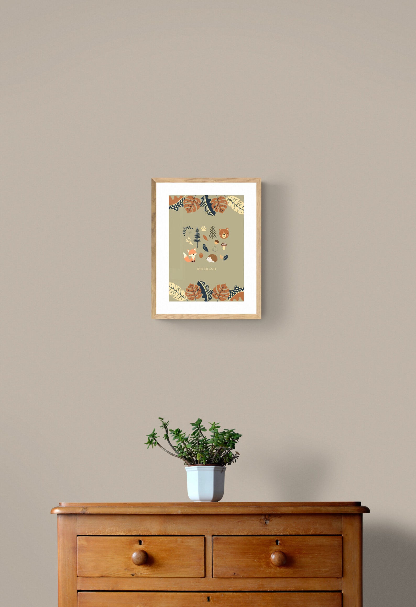 Printable Poster, Woodland Theme, Animal Detailing, Bedroom Decoration ...