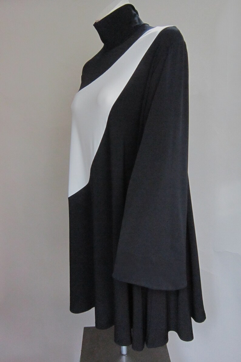 Split-tone Bicolor Two Tone Black and White Dress - Etsy