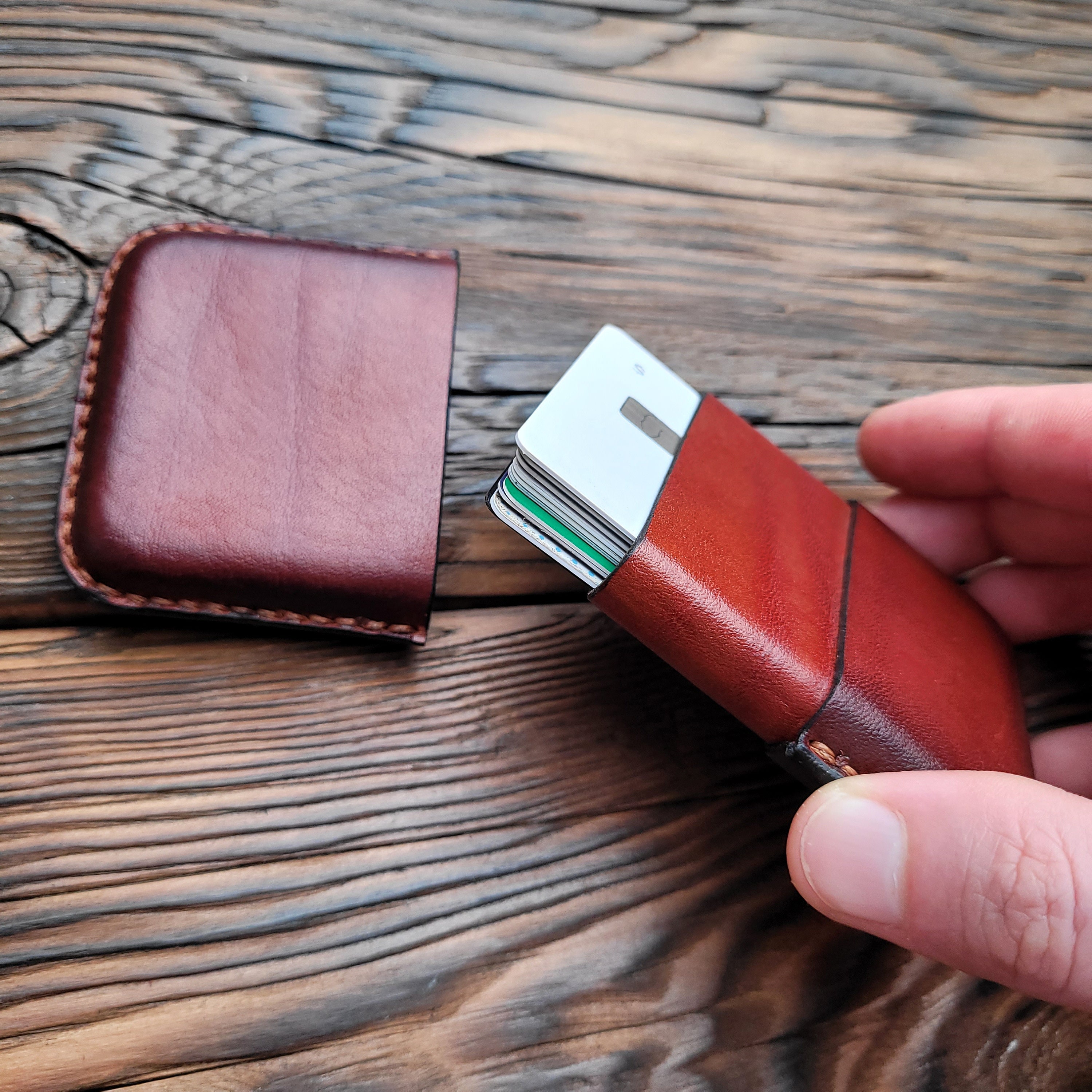 Leather Card Case, Leather Card Holder, Business Card Case, Minimalist ...