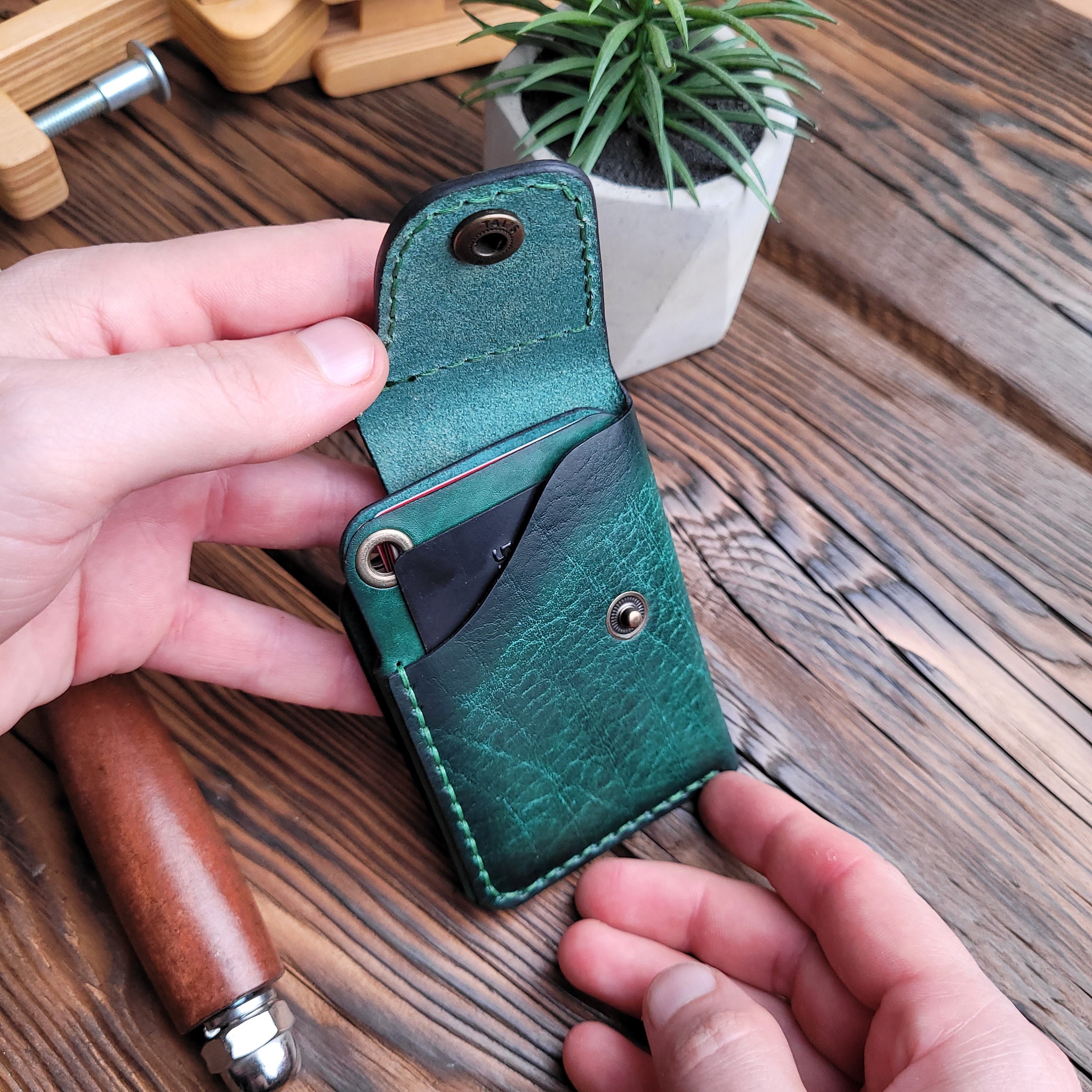 Card Wallet, Front Pocket Wallet, Minimalist Wallet, Handmade Wallet ...