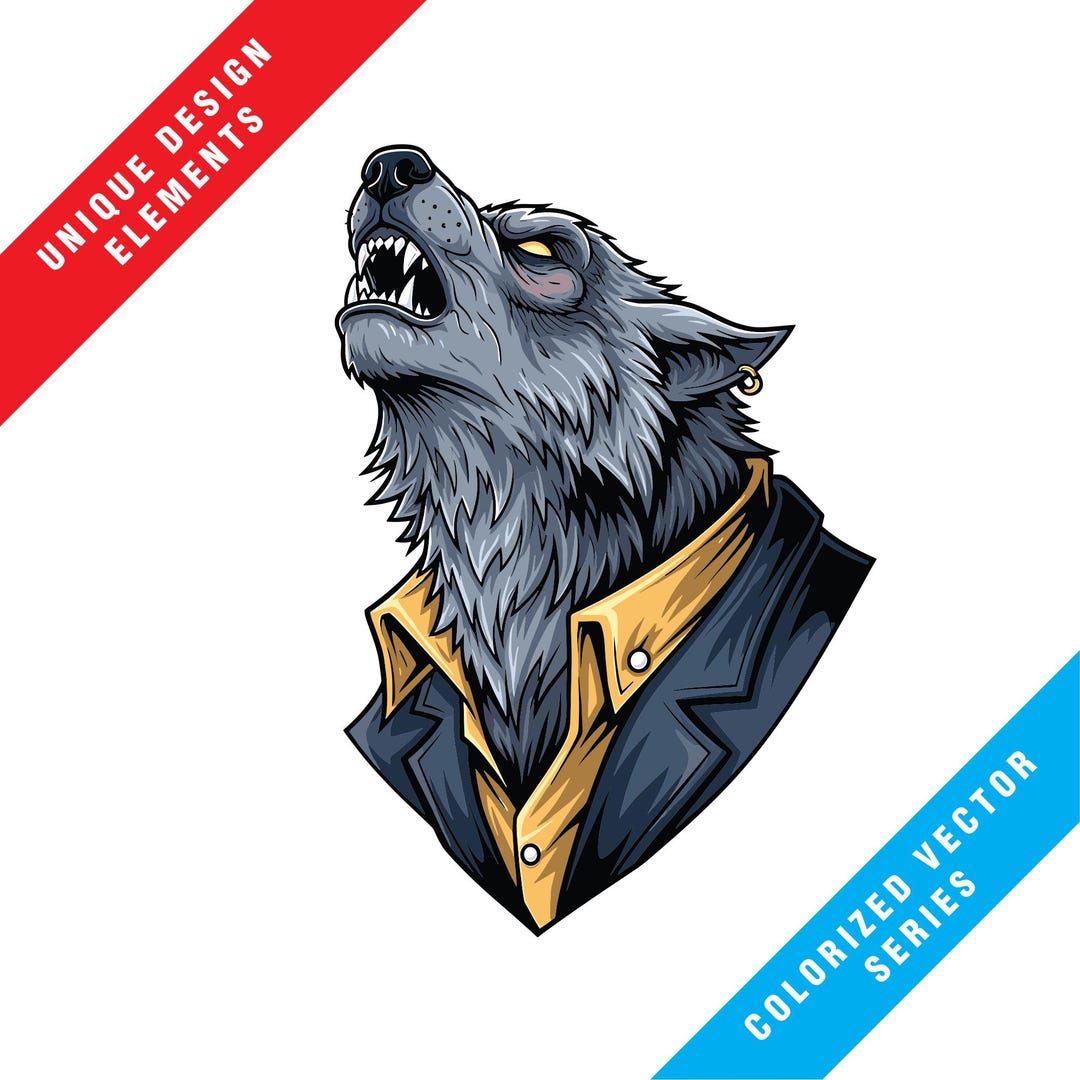 Chibi Howling Werewolf Head Shot EPS, SVG, PNG Clipart Bundle ...