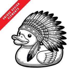 Native American Chief Rubber Ducky Clipart: Vector EPS, SVG, PNG ...