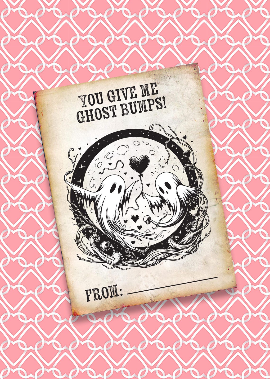 Ghost Valentine Cards: Spooky Love Notes, Classroom Favors (instant ...