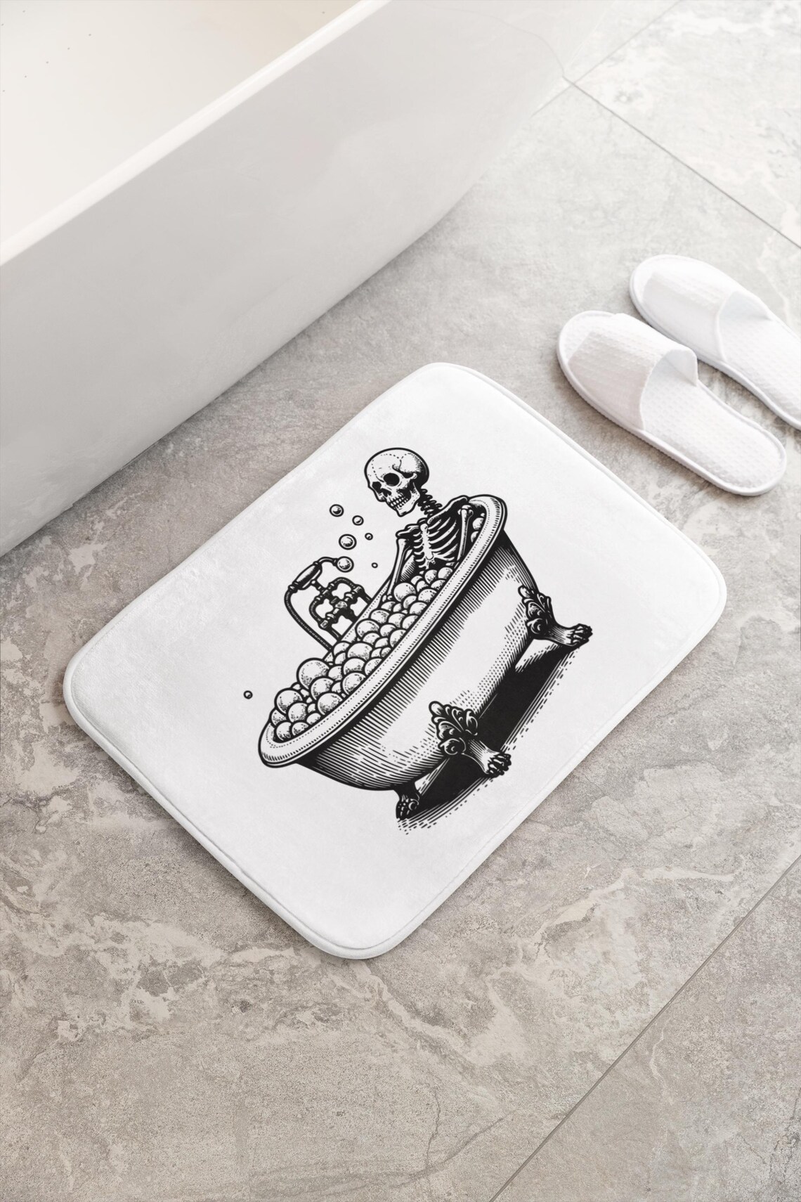 Vintage Skeleton Bubble Bath Clipart: Vector Illustration (digital ...