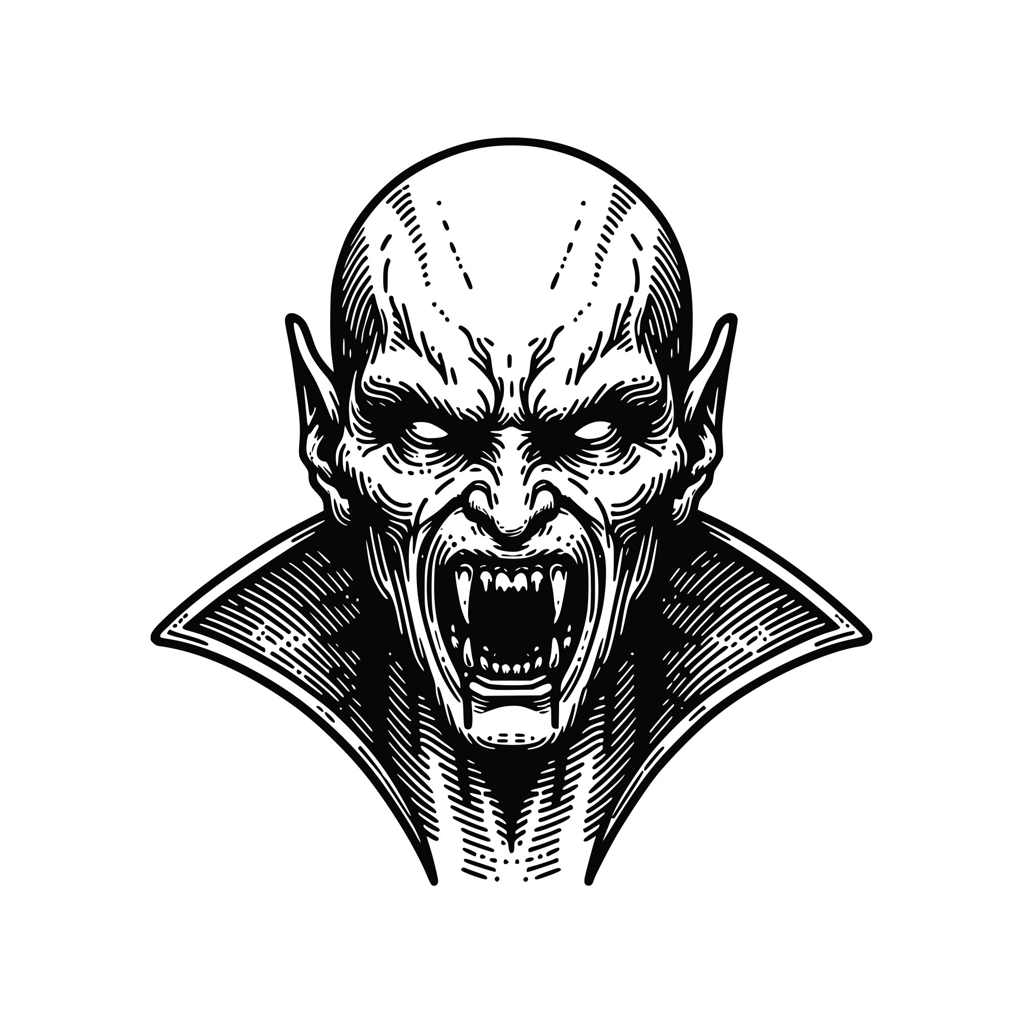 Bald Vampire Clipart, AI, PNG, SVG Format Bundle, Original Vector ...