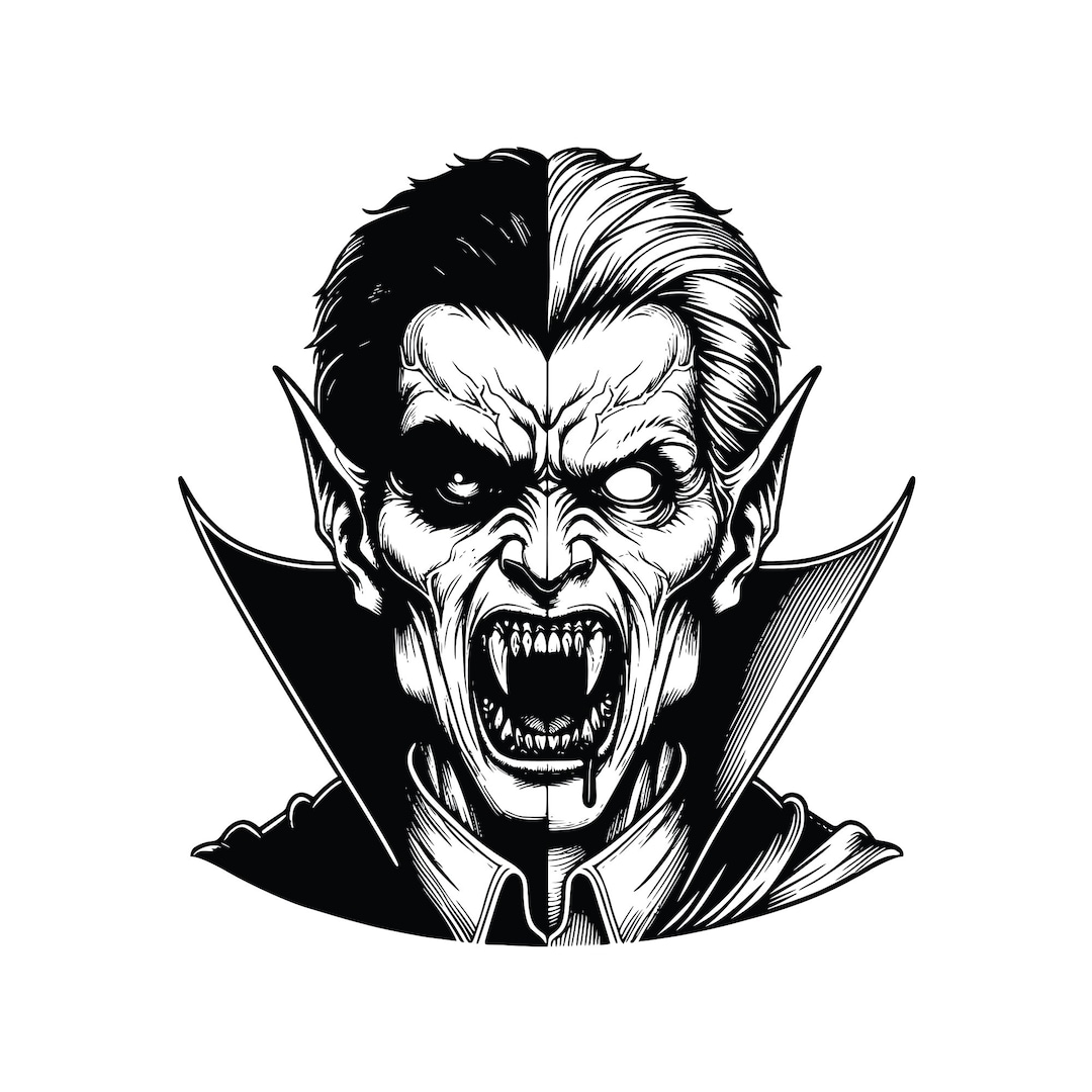 Angry Vampire Clipart: Bloodthirsty Vector Illustration (digital ...