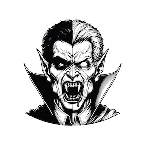 Angry Vampire Clipart: Bloodthirsty Vector Illustration (digital ...