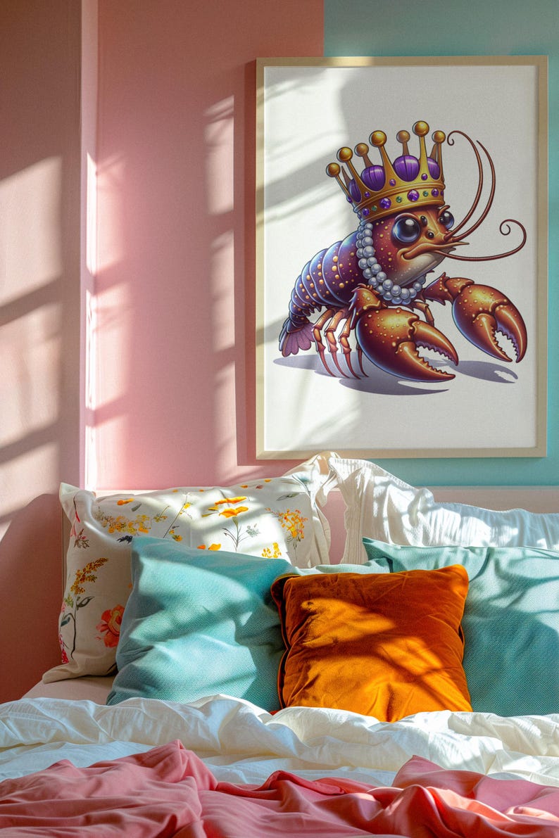 Festive Crawfish Bead and Crown Clipart - Mardi Gras PNG File, Original ...