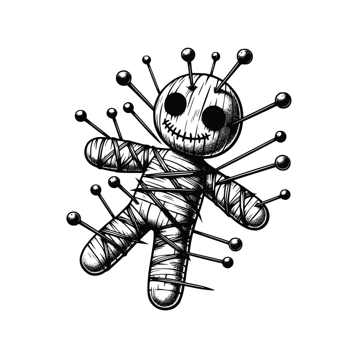 Voodoo Dolls Clipart 6PK1, AI, PNG, SVG Format Bundle, Voodoo Dolls Clipart, Voodoo Doll ...