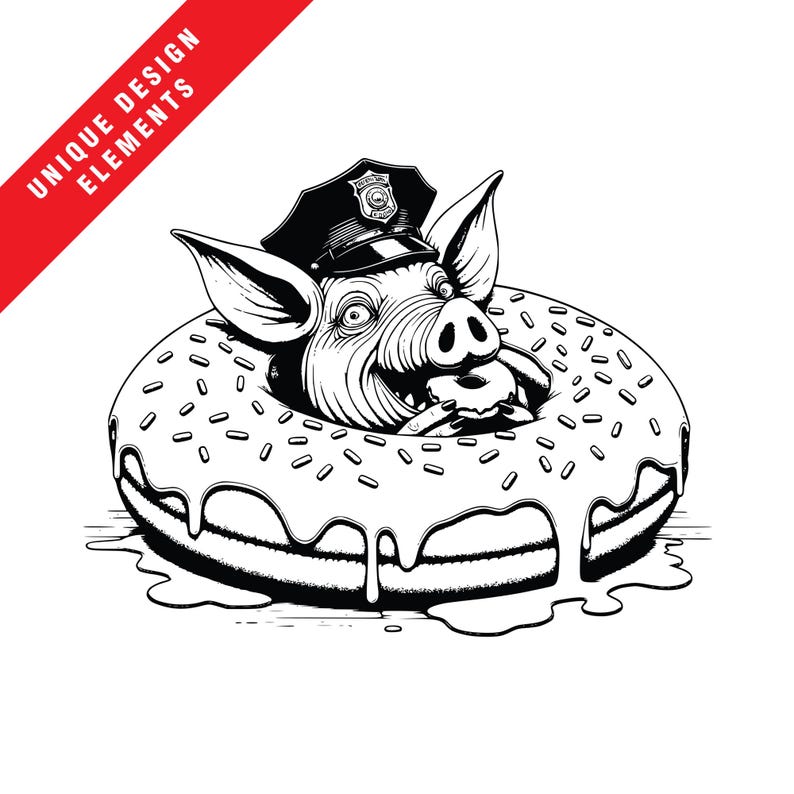 Pig With Donut Clipart: Vector Illustration (digital Download) - Etsy ...
