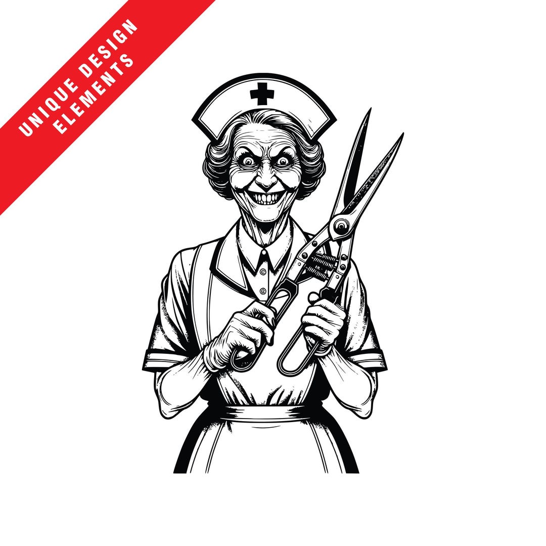 Spooky Nurse With a Curse Clipart Bundle - EPS, SVG, PNG - Original ...