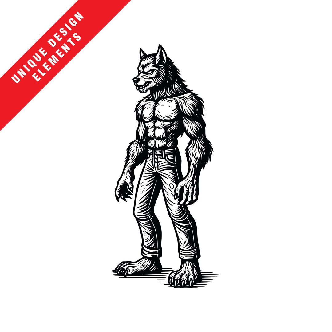 Scary Full Body Werewolf Clipart - Monster EPS & SVG, PNG Designs ...