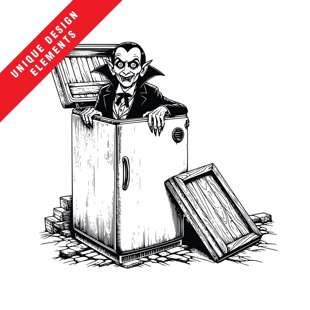 Spooky Vampire in Refrigerator EPS, SVG, PNG Clipart, Original Vector ...
