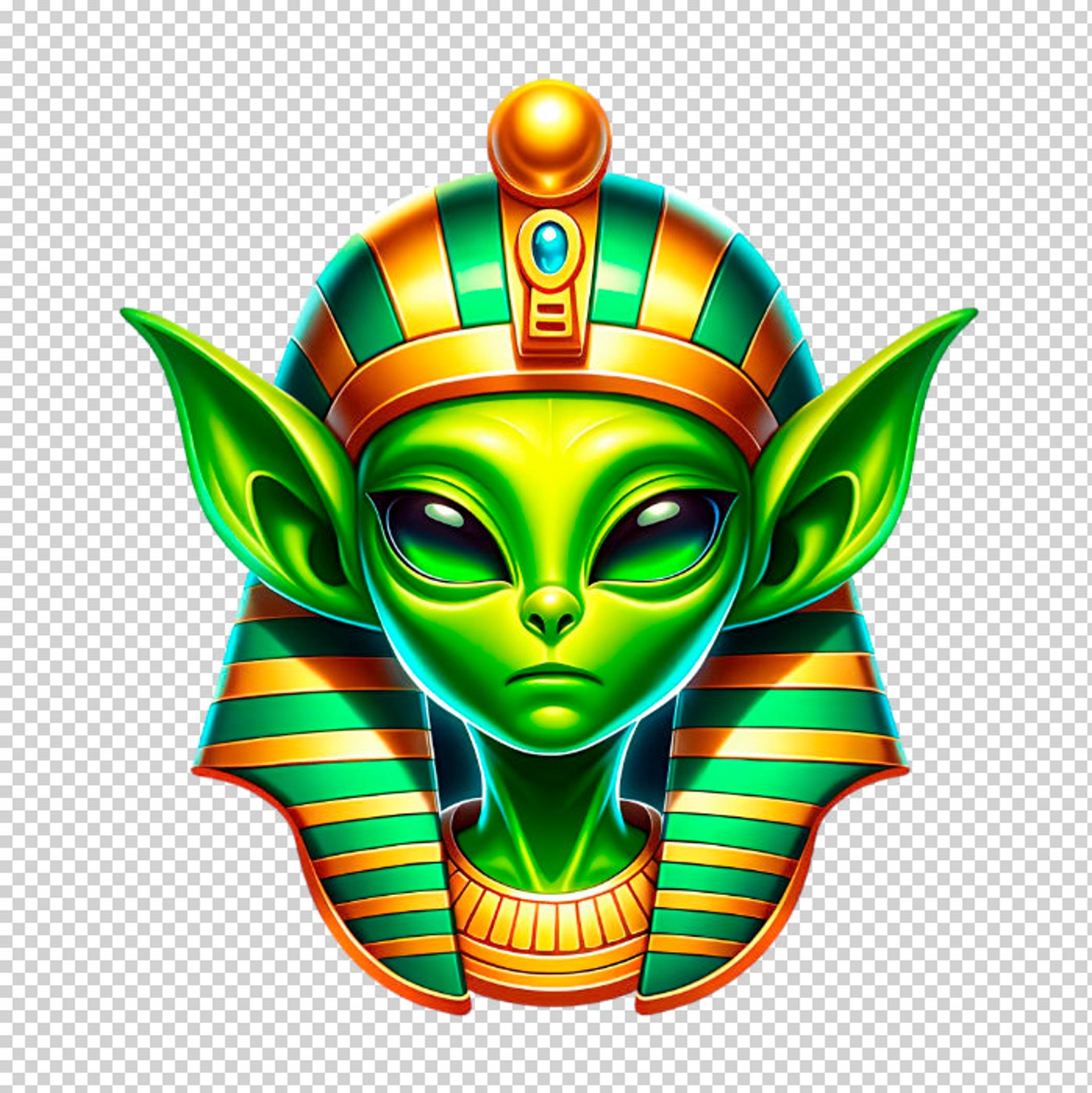 Creepy Alien Clipart PNG- High Res 300 DPI Alien_002 Image With ...