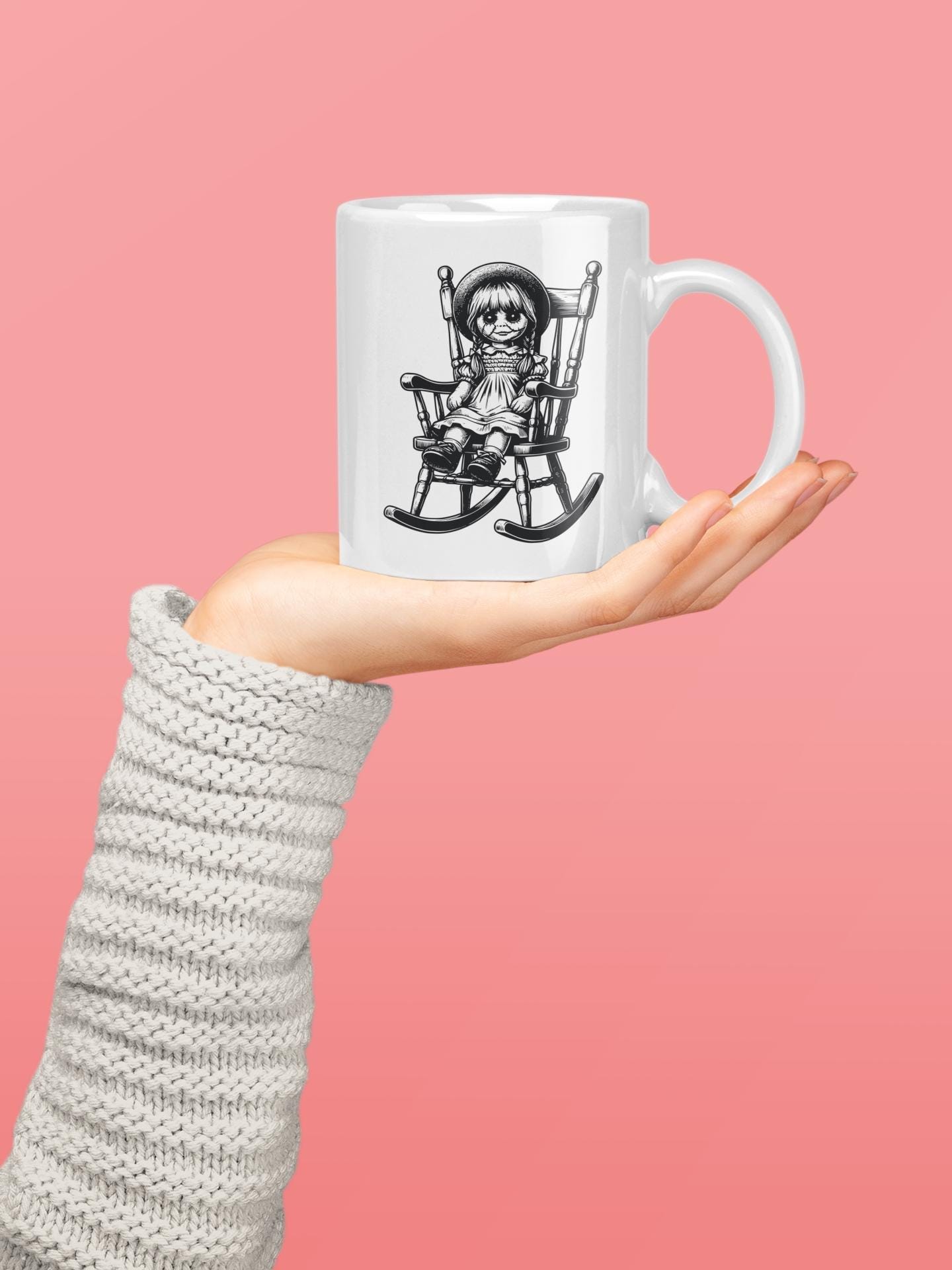 Creepy Doll in Rocking Chair Clipart: Hello Dolly Vector Illustration ...