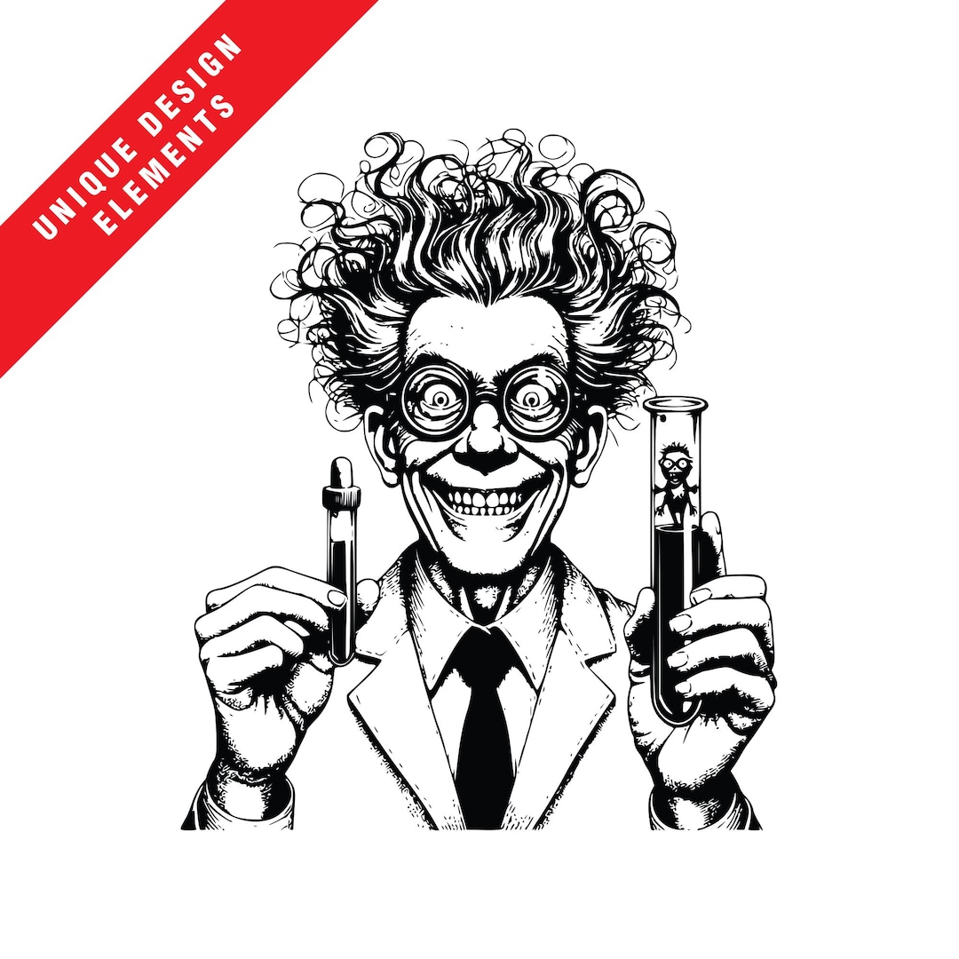 Mad Scientist Clipart Bundle: Quirky Vector Graphics (digital Download ...