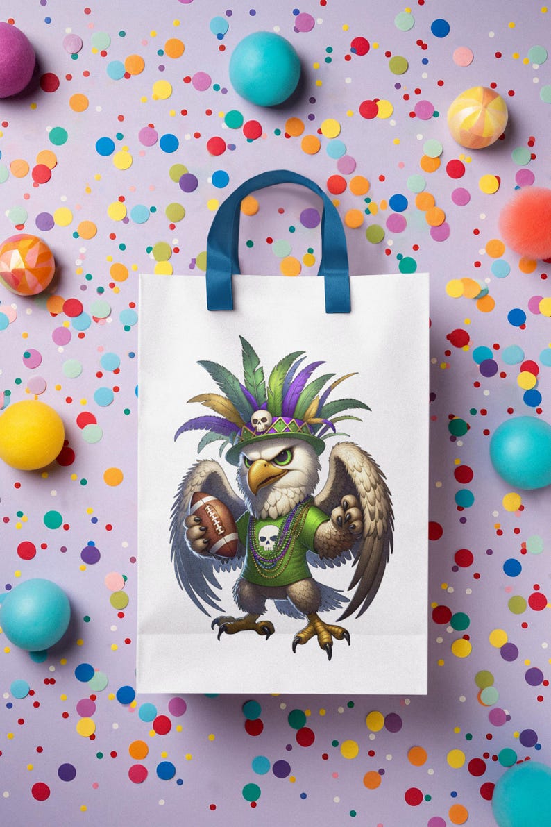 Mardi Gras Eagle Clipart: Voodoo Headdress, Football PNG (digital ...