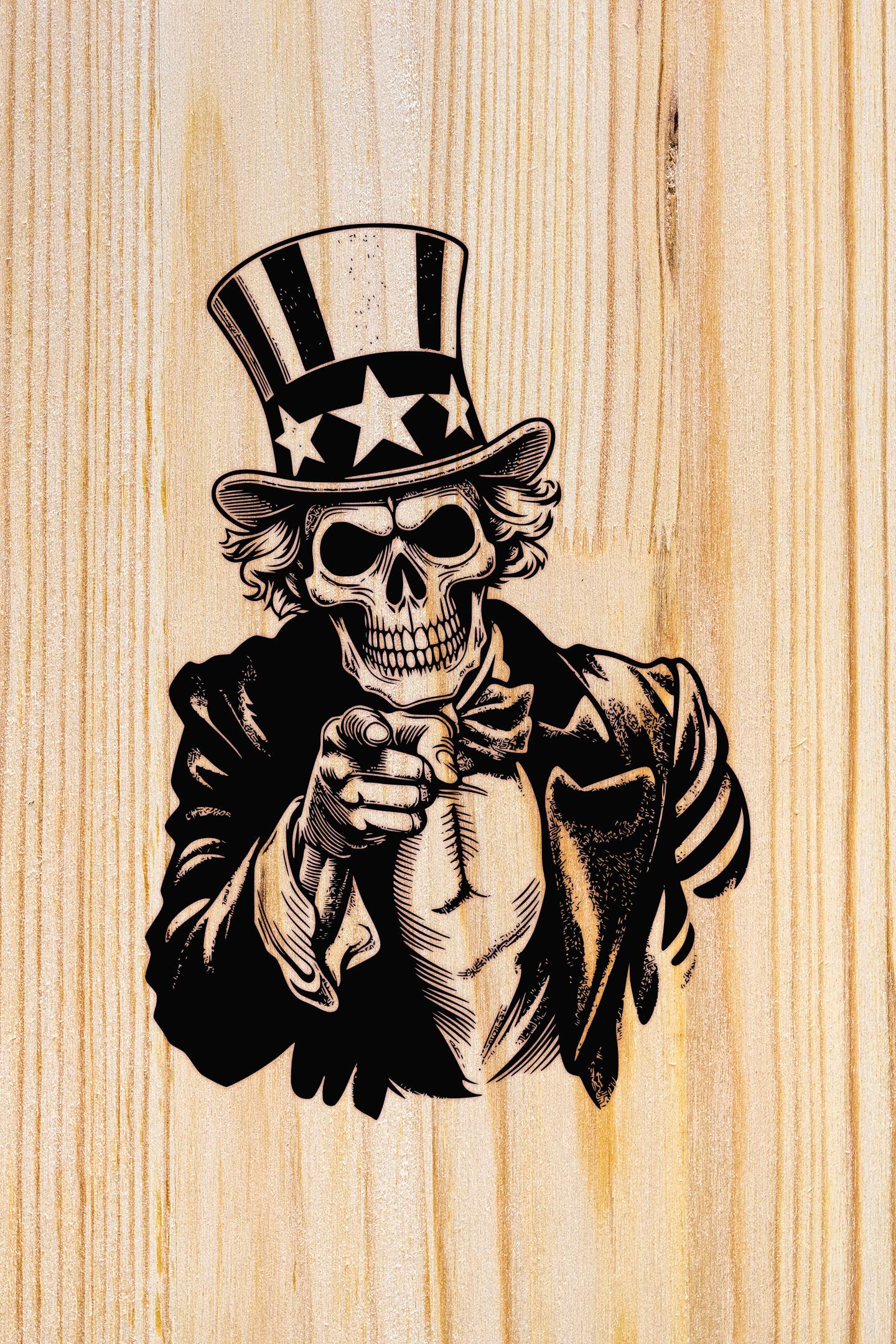 Uncle Sam Skeleton Clipart Bundle: Halloween Vector Graphics (EPS, SVG ...