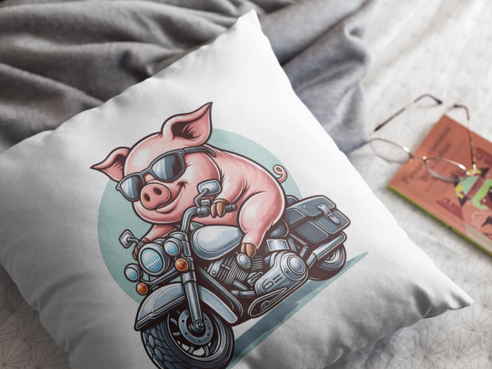 Adorable Pig on Motorcycle Digital PNG - Instant Download, Cute Hog ...