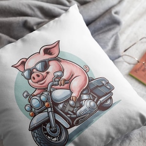 Adorable Pig on Motorcycle Digital PNG - Instant Download, Cute Hog ...