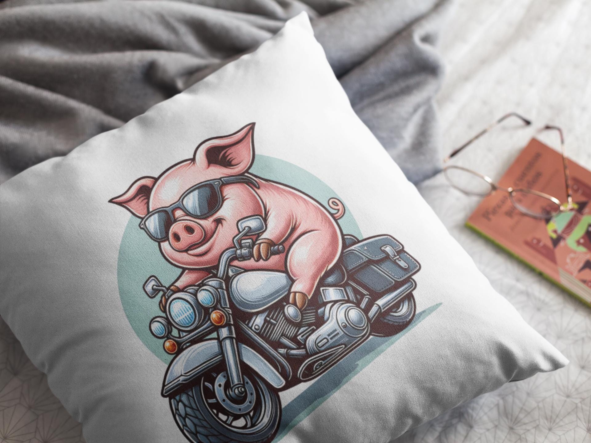 Adorable Pig on Motorcycle Digital PNG - Instant Download, Cute Hog ...