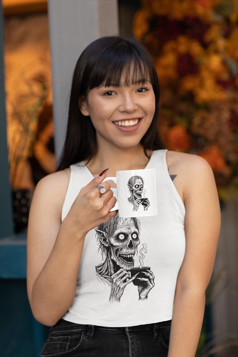 Spooky Coffee Ghoul Clipart - AI, SVG, PNG for Halloween Designs ...