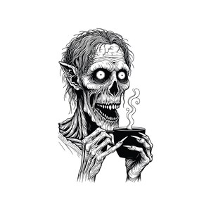 Spooky Coffee Ghoul Clipart - AI, SVG, PNG for Halloween Designs ...