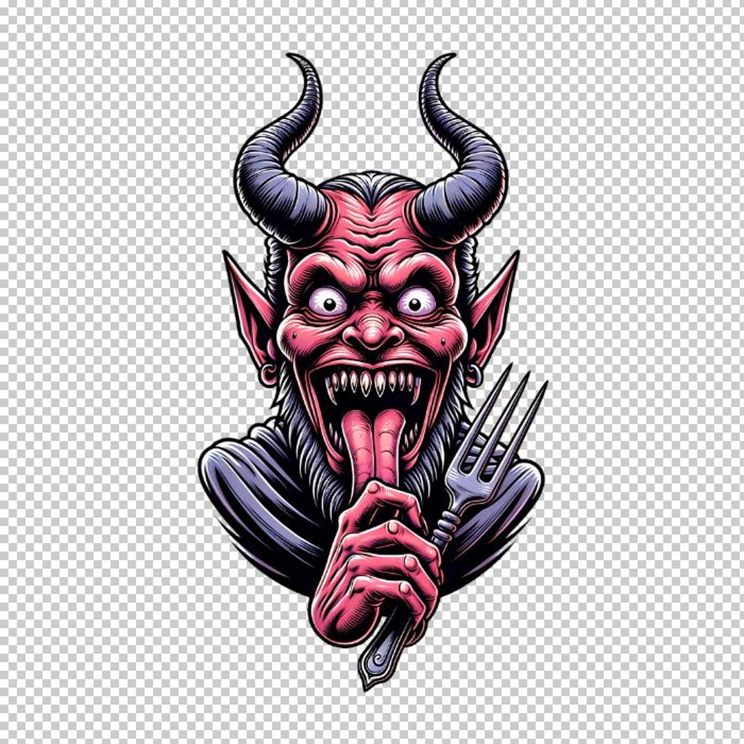Hellish Satan Character PNG Illustration - Instant Download, Sinister ...