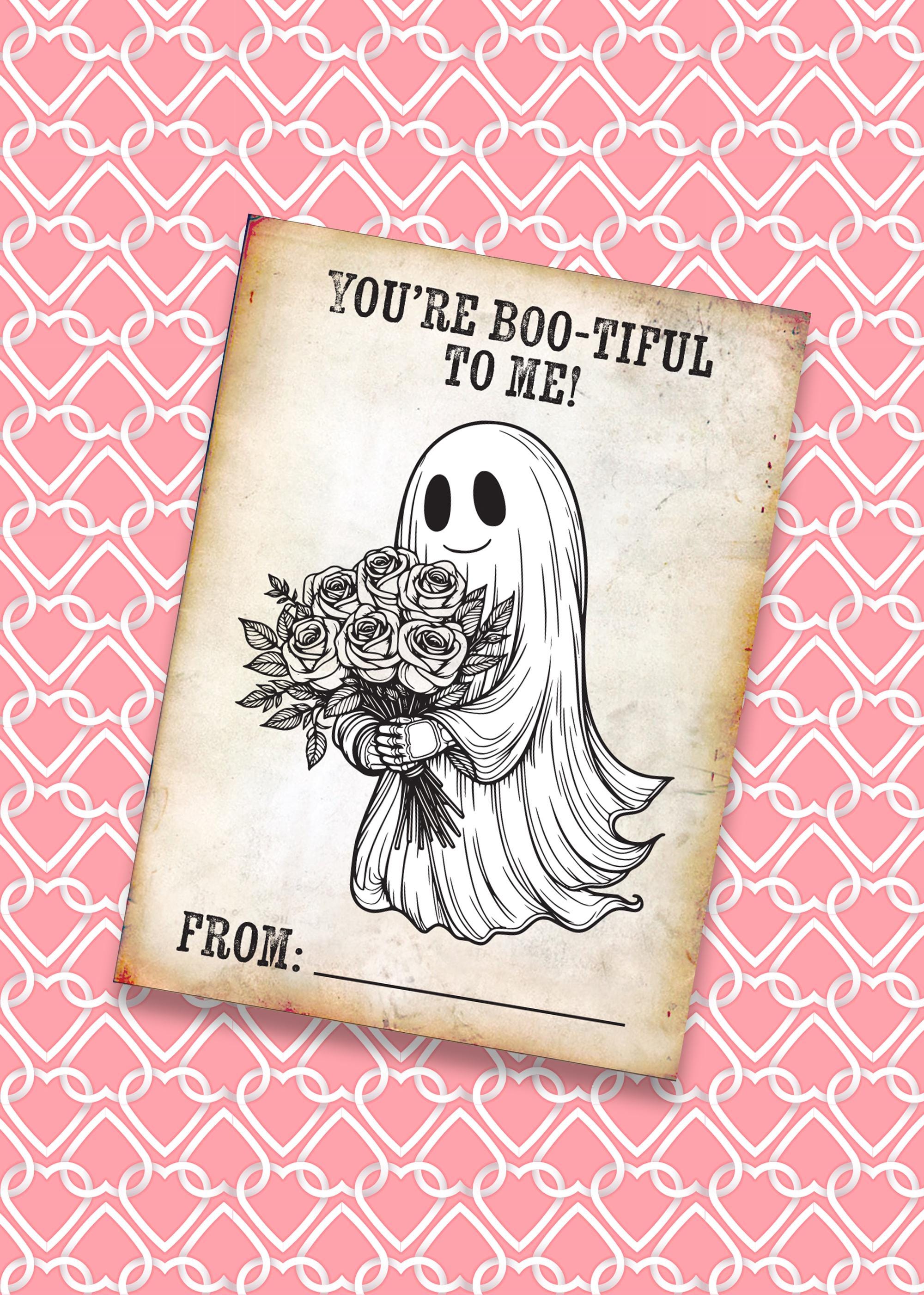 Ghost Valentine Cards: Spooky Love Notes, Classroom Favors (instant ...