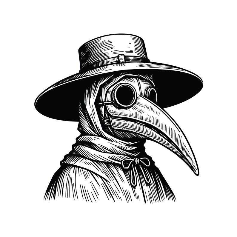 Plague Doctor_001, AI, PNG, SVG Format Clipart Bundle, Original Vector ...