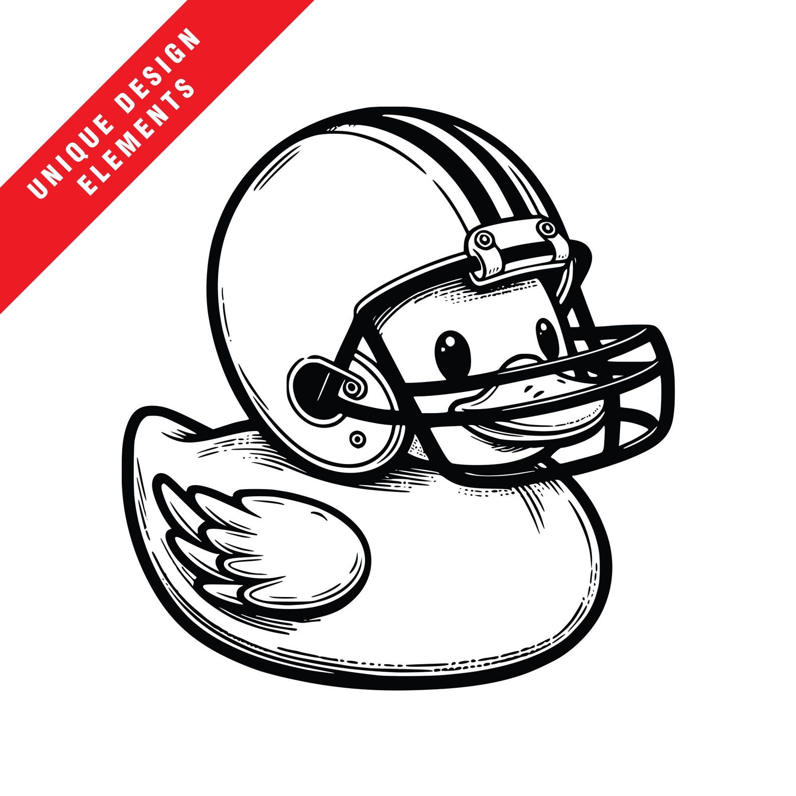 Adorable Rubber Ducky in Football Helmet Clipart – EPS, SVG, PNG ...