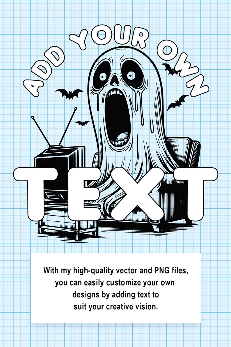 Spooky Ghost Watching Television Clipart Set - EPS, SVG, PNG Bundle ...