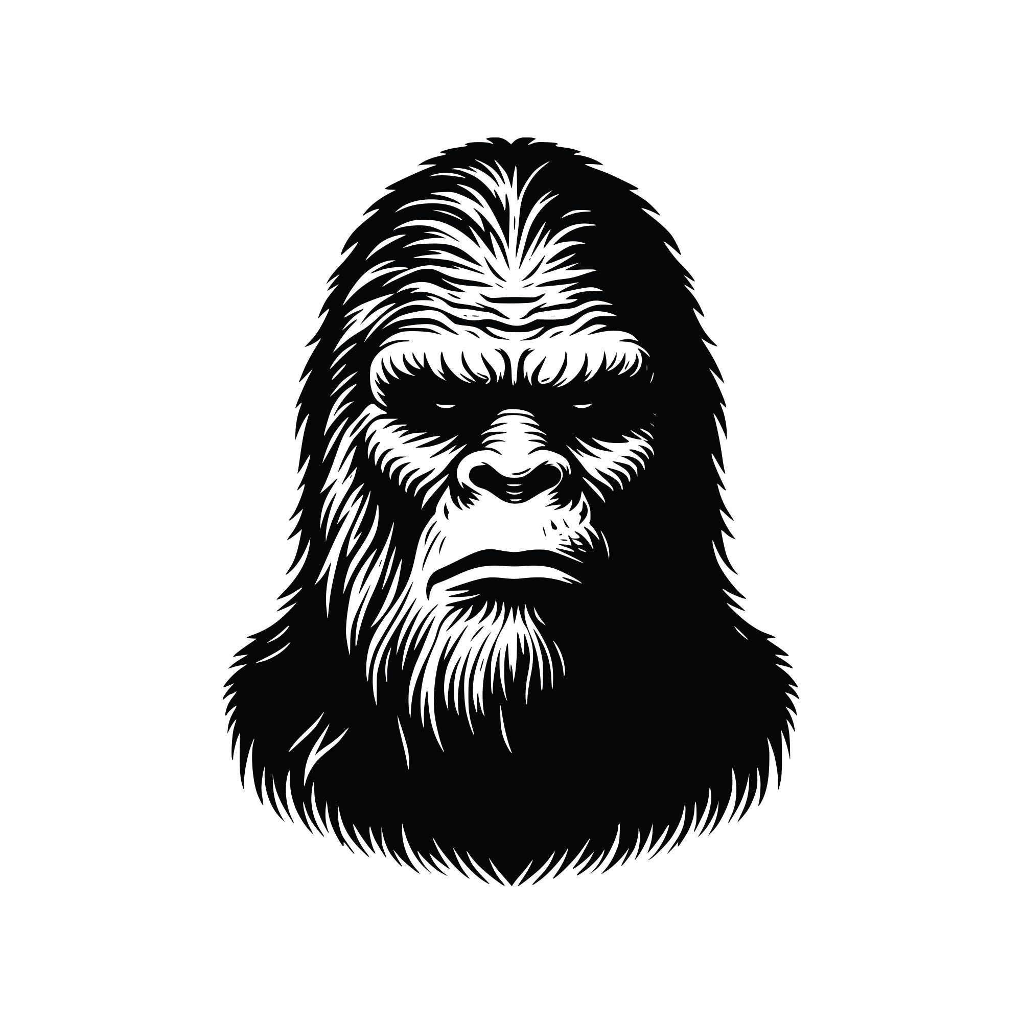 Bigfoot Headshot Clipart: Vector Illustration Bundle (AI, PNG, SVG) - Etsy