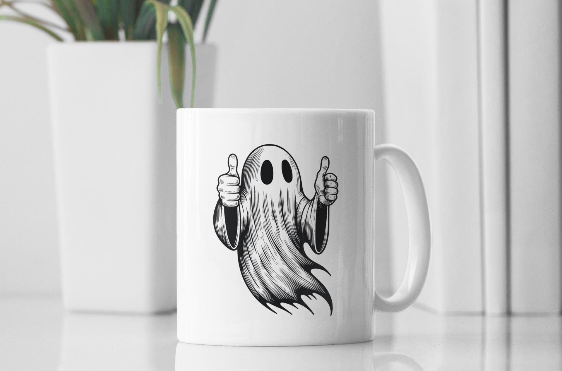Spooky Ghost Thumbs up Clipart Bundle: Halloween Vector Graphics ...