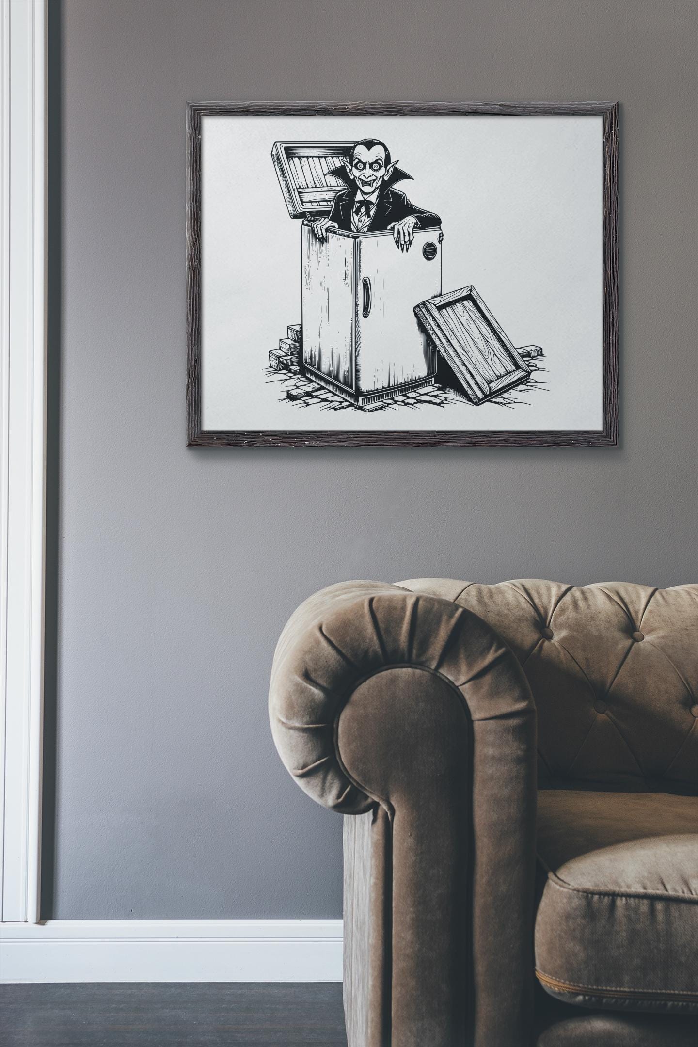 Spooky Vampire in Refrigerator EPS, SVG, PNG Clipart, Original Vector ...