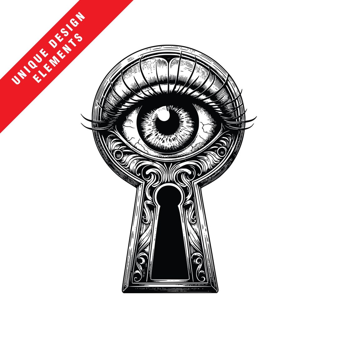 Retro Eye Keyhole Clipart: Gothic Vector Graphics (digital Download) - Etsy